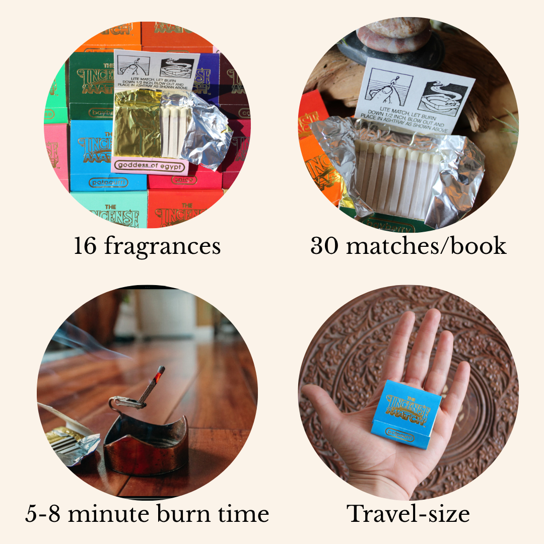 12 Assorted Books of Incense Matches – Incensematch.com